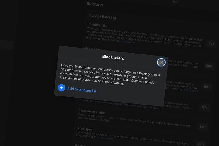 How to block someone on Facebook