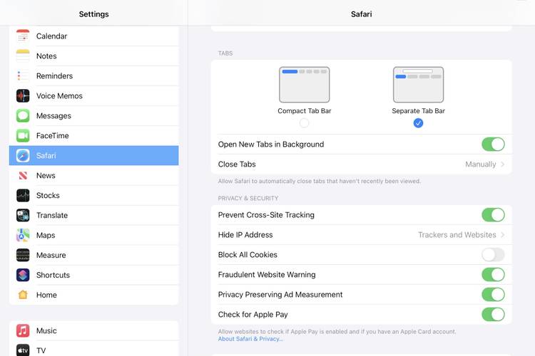 How to change the layout of Safari on iOS 15 to the old one