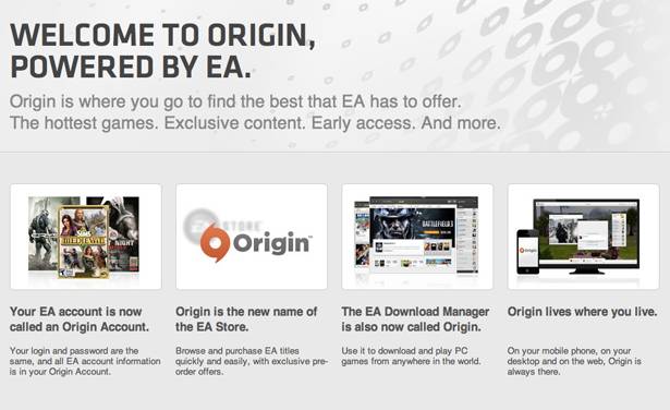 EA announces cross platform mobile and PC connectivity for Origin network