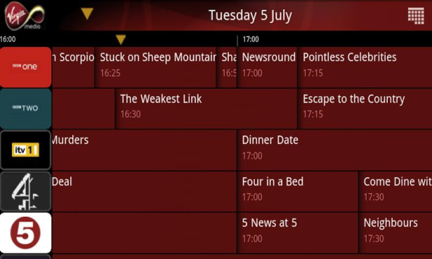Virgin Media TiVo TV Guide App starts recording