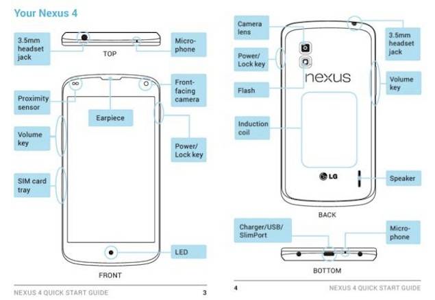 Nexus 4 manual leaked on LG's official website, reveals wireless charging