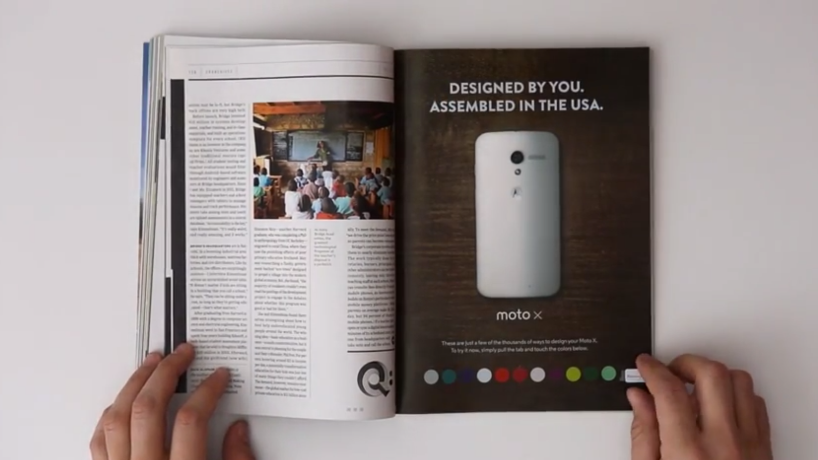 Moto Maker goes offline: Check out Moto X's interactive print ad in Wired
