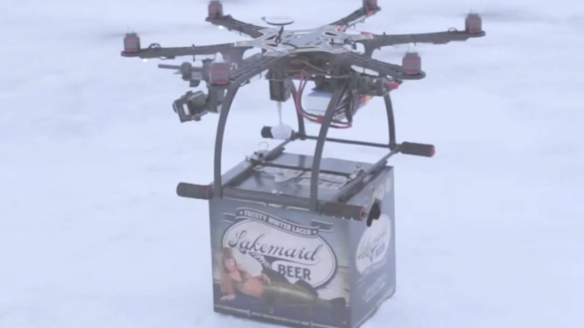 Beer delivered to the door by a drone hexacopter? Yes please