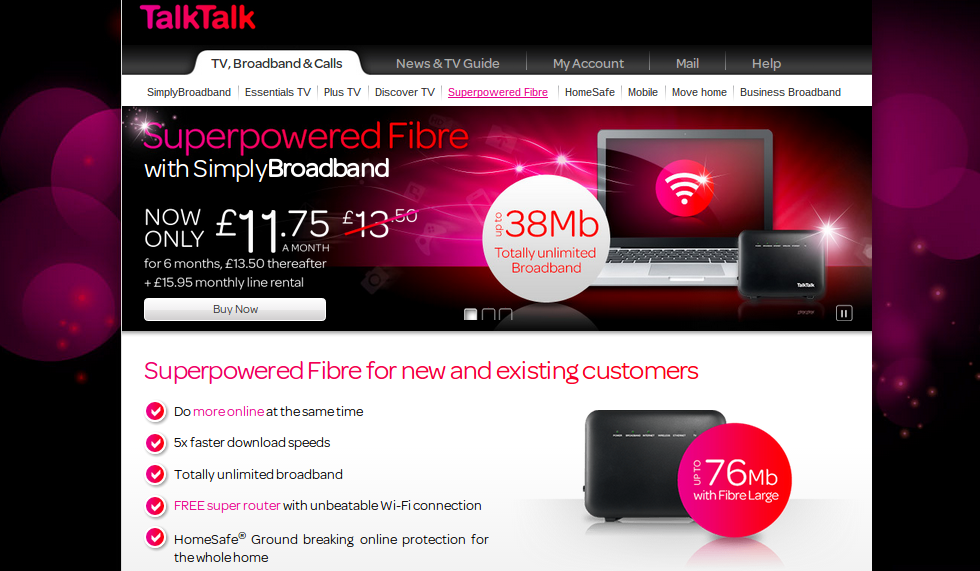 TalkTalk Super Router unveiled for fibre broadband connections
