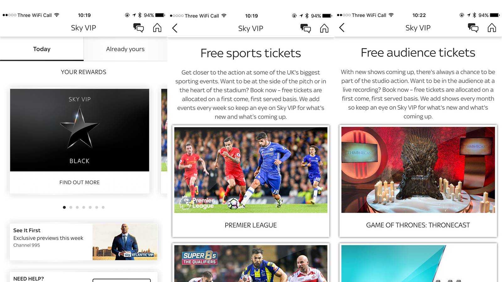 Sky VIP rewards customers with free tickets and priority service