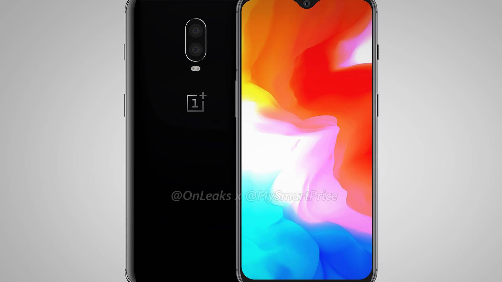 OnePlus 6T with waterdrop notch shown in super clear renders