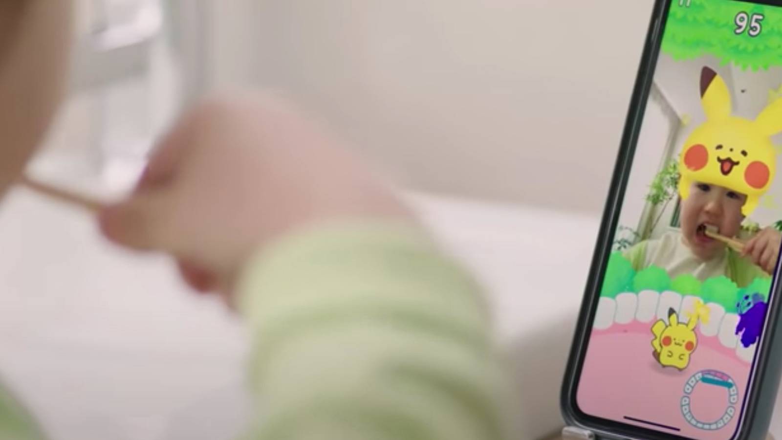 Pokemon Smile game: Using AR to helps kids brush their teeth