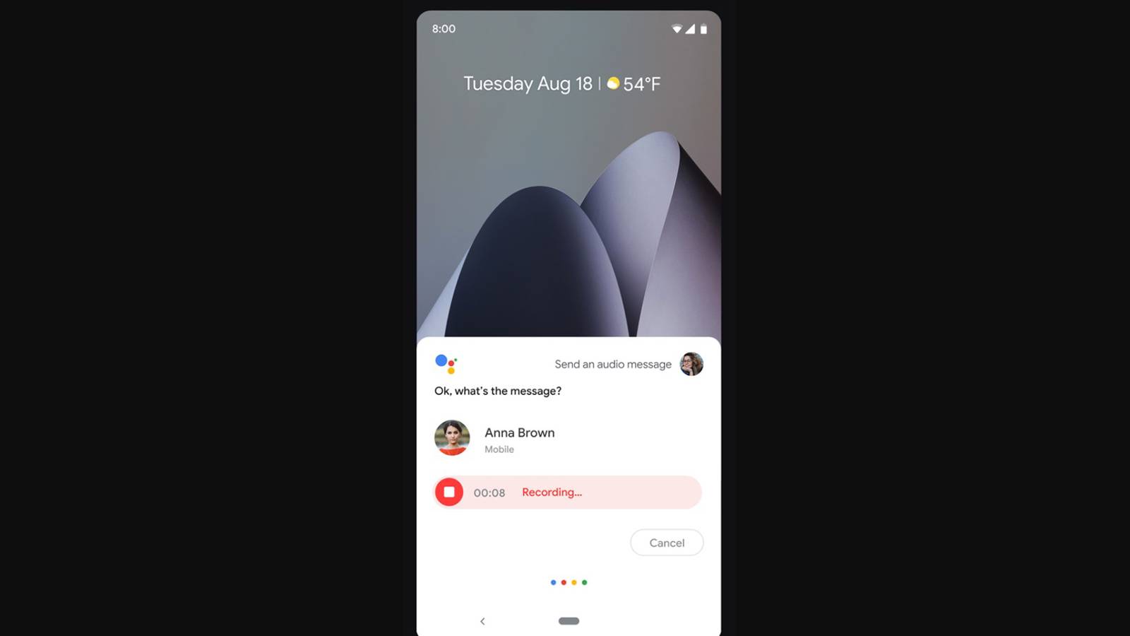 How use Google Assistant on a phone to send audio messages