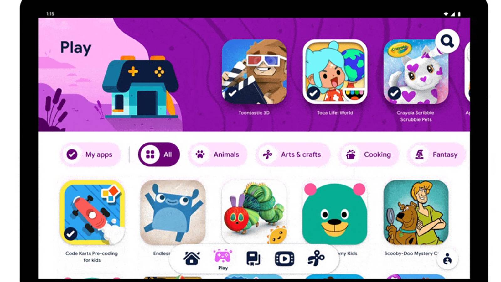 Kids Space is Google's kid-friendly mode for Android tablets