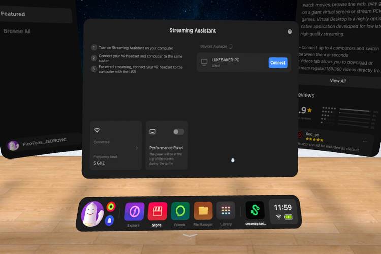 How to connect the Pico 4 to a gaming PC
