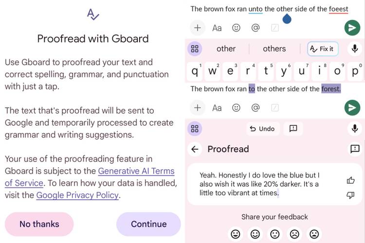 How to use the new AI proofread feature in Gboard