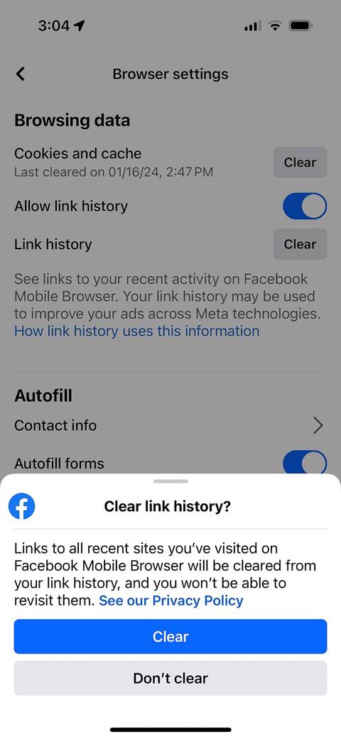 How to check Facebook browser history and turn it off