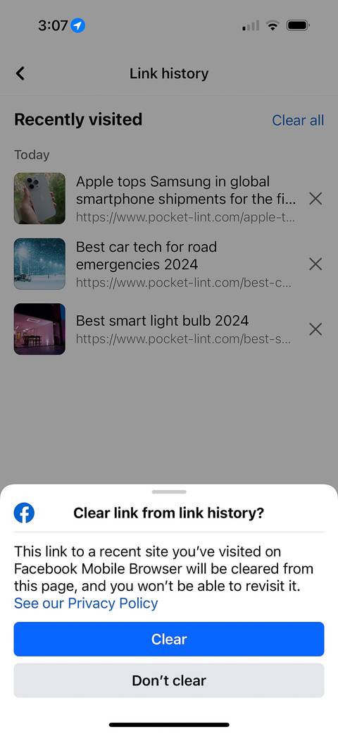 How to check Facebook browser history and turn it off