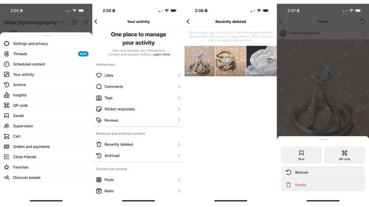 How to restore recently deleted Instagram photos and stories