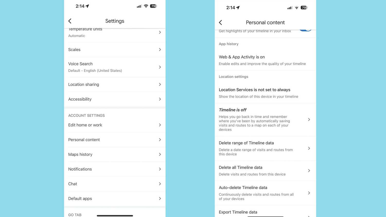 How to use the Google Maps Timeline tool