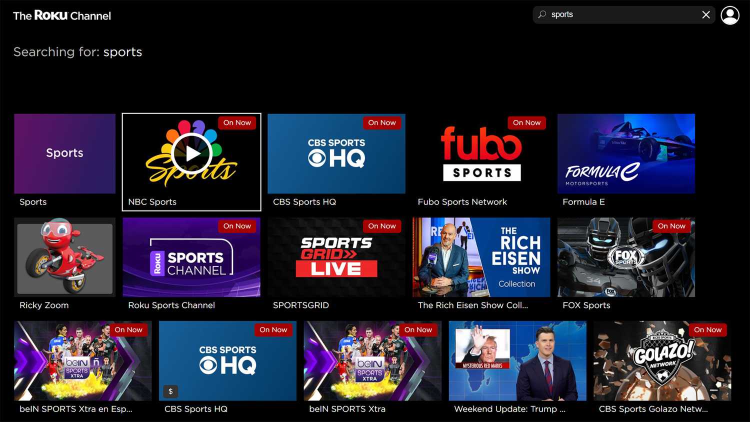 How to watch live sports on the Roku Sports Channel without a Roku