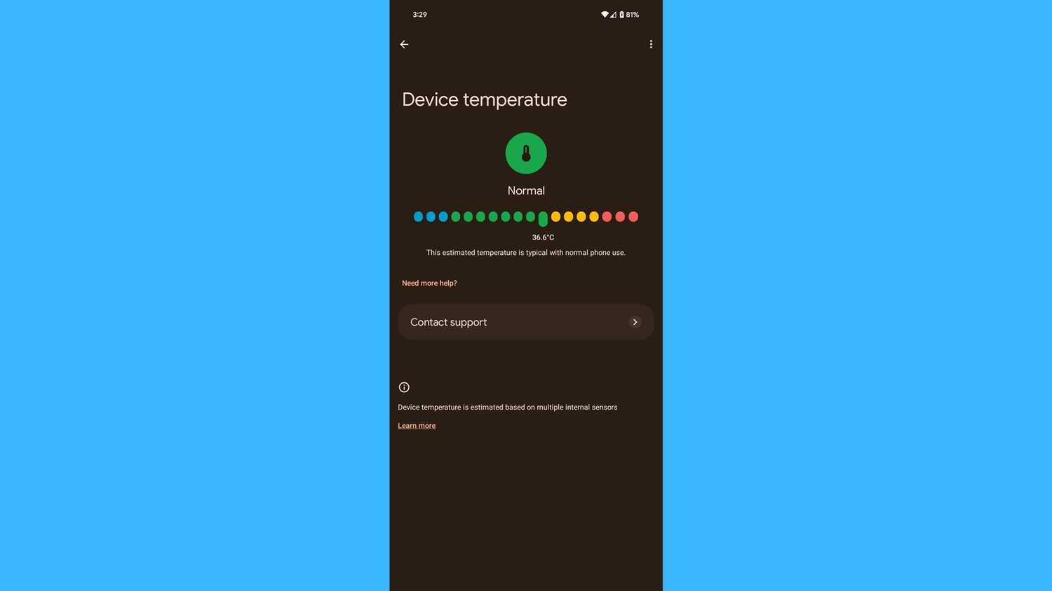 Your Pixel phone can now tell you how hot it is