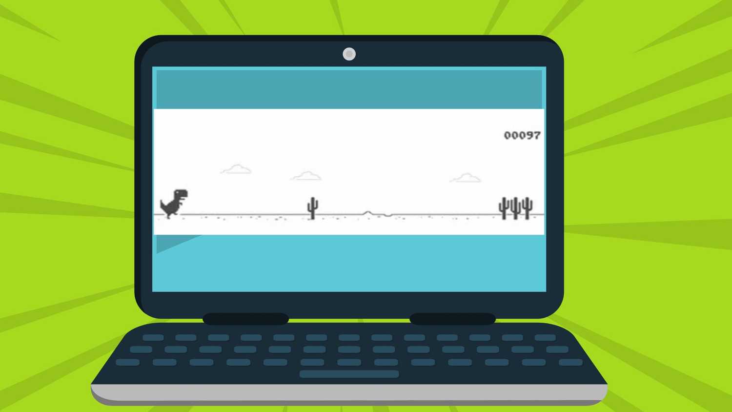 I found a sneaky way to play the Google Chrome Dinosaur game when I'm online