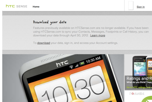 HTC cancels HTCSense.com backup service, download your data or lose it