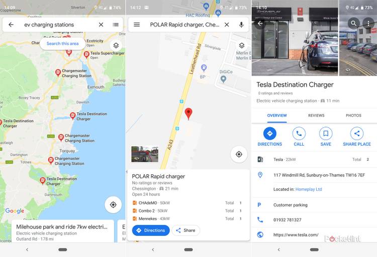 How to find electric car charging points on Google Maps