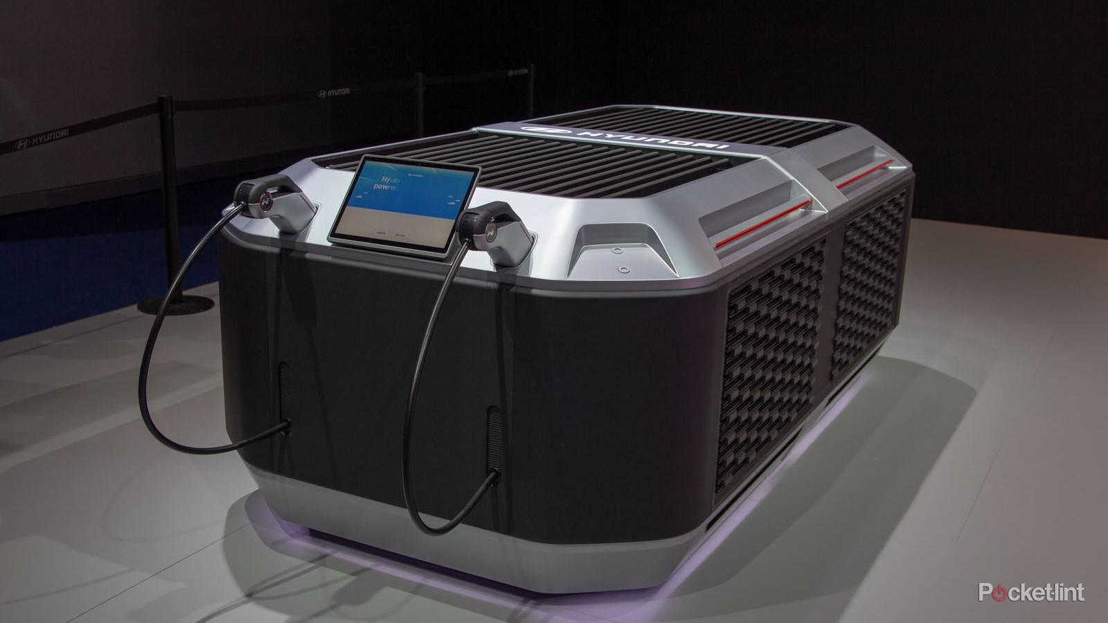Hyundai's hydrogen fuel cell generator recharges electric racing cars