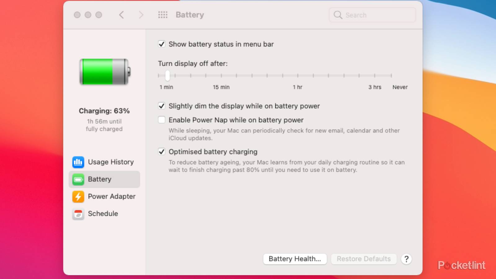 Mac battery not at 100%? How to turn off battery management