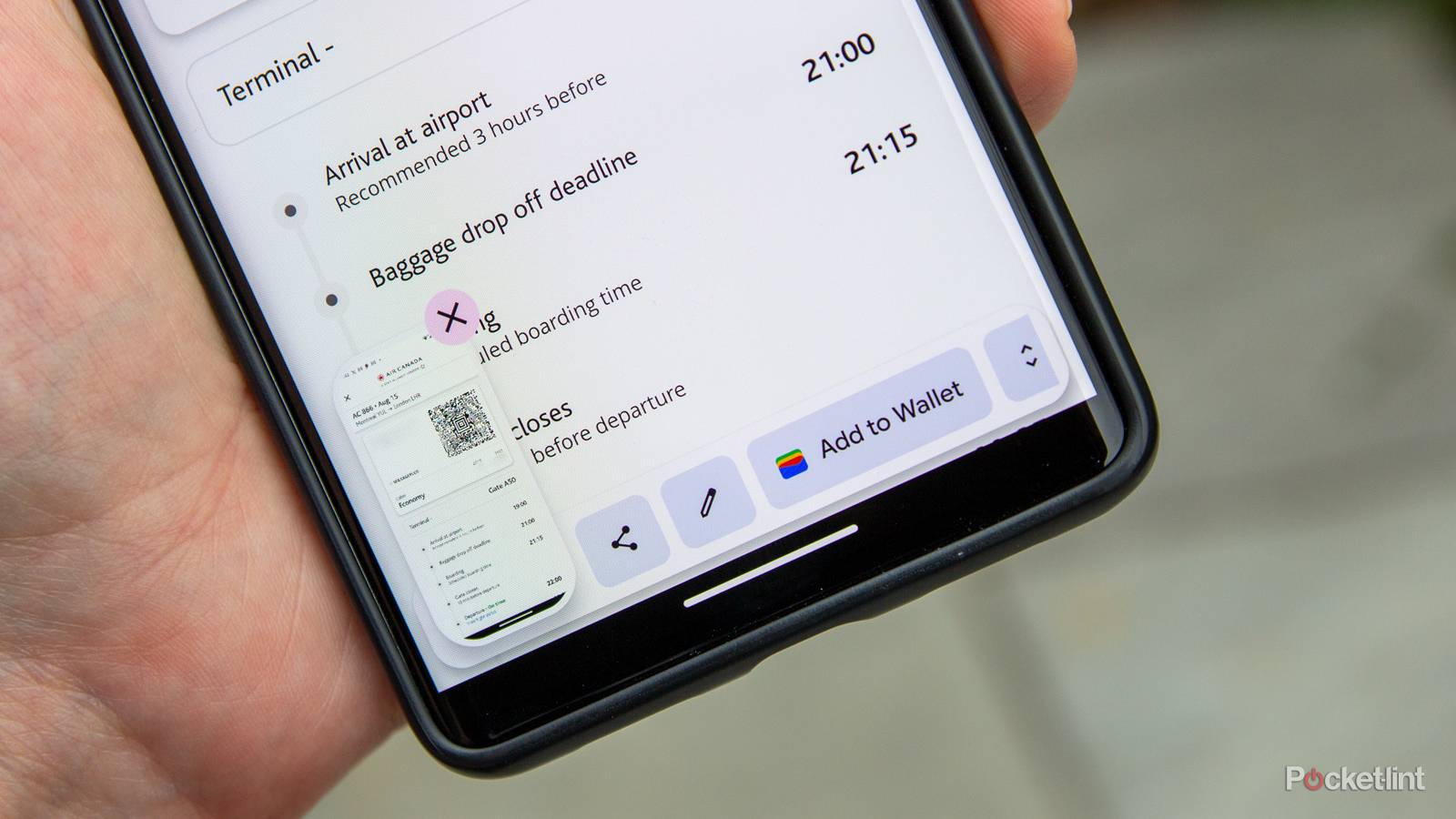 How to quickly add a boarding pass to Google Wallet with a screenshot