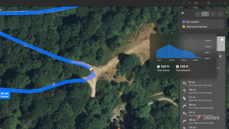 How to easily find elevation in Apple Maps
