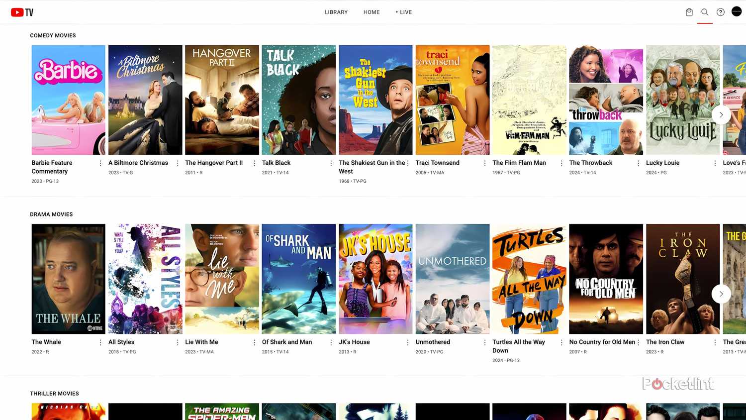 What is included in YouTube TV base plan