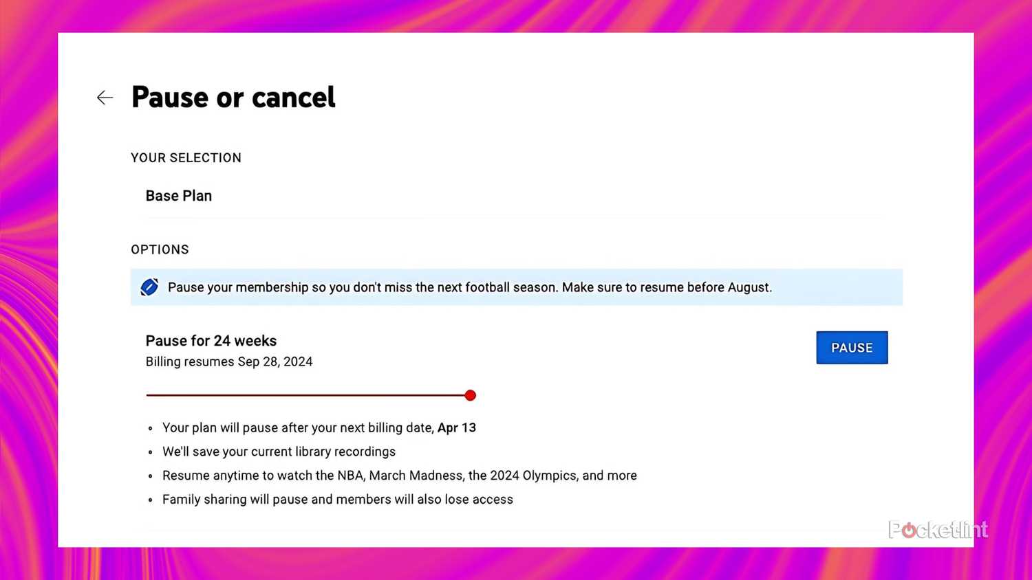 How to pause your YouTube TV subscription