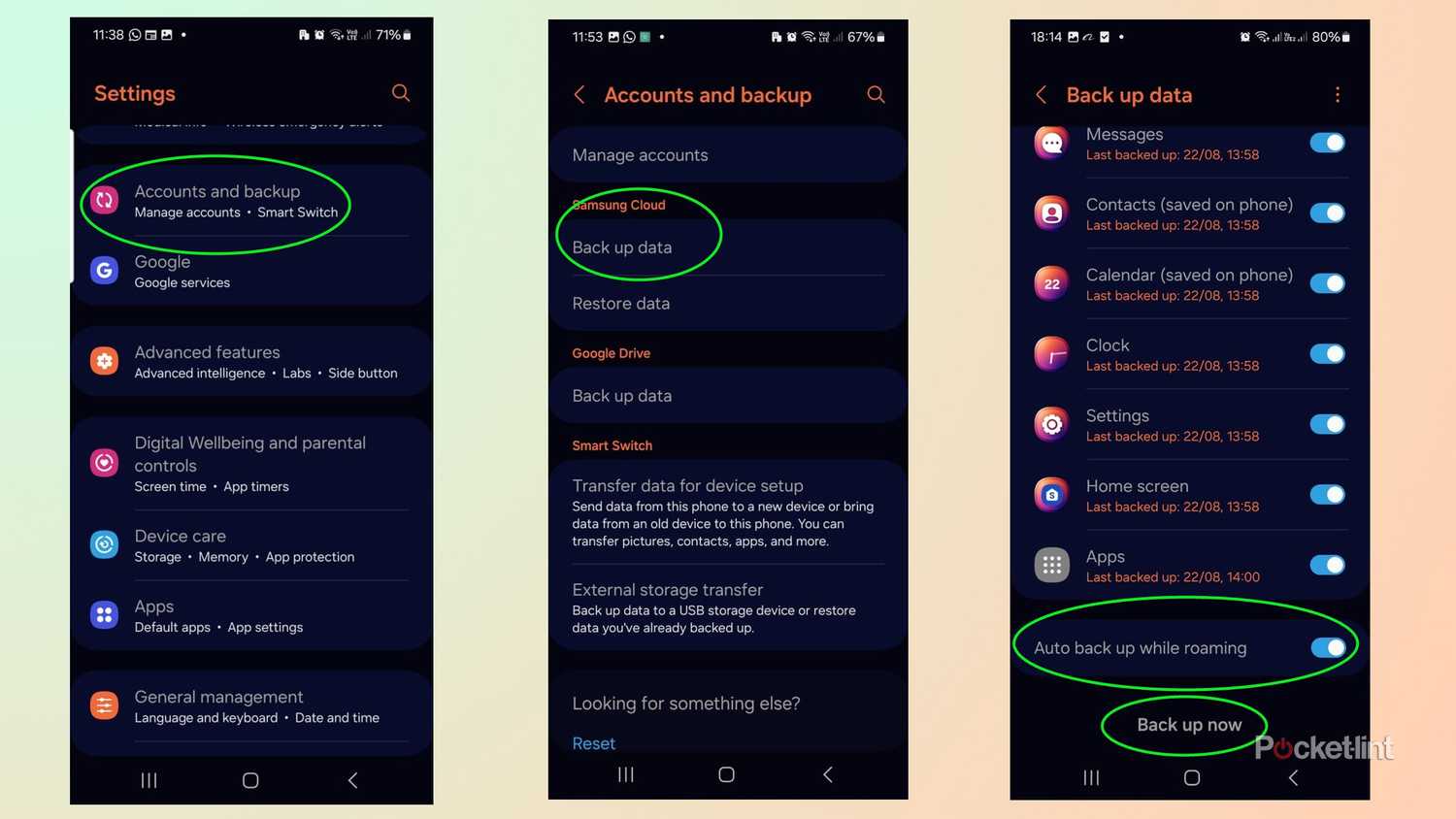 How to backup a Samsung Galaxy phone