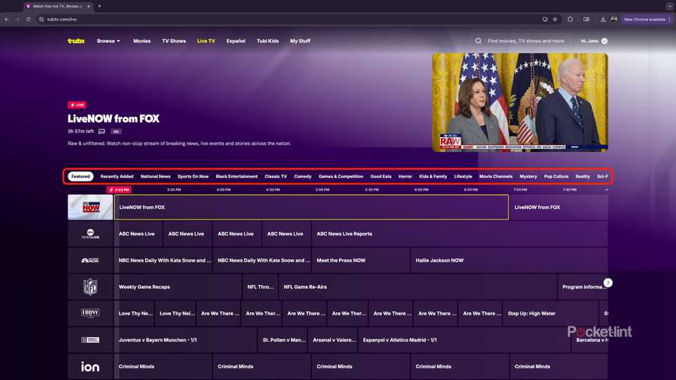 How to access local TV channels on Tubi