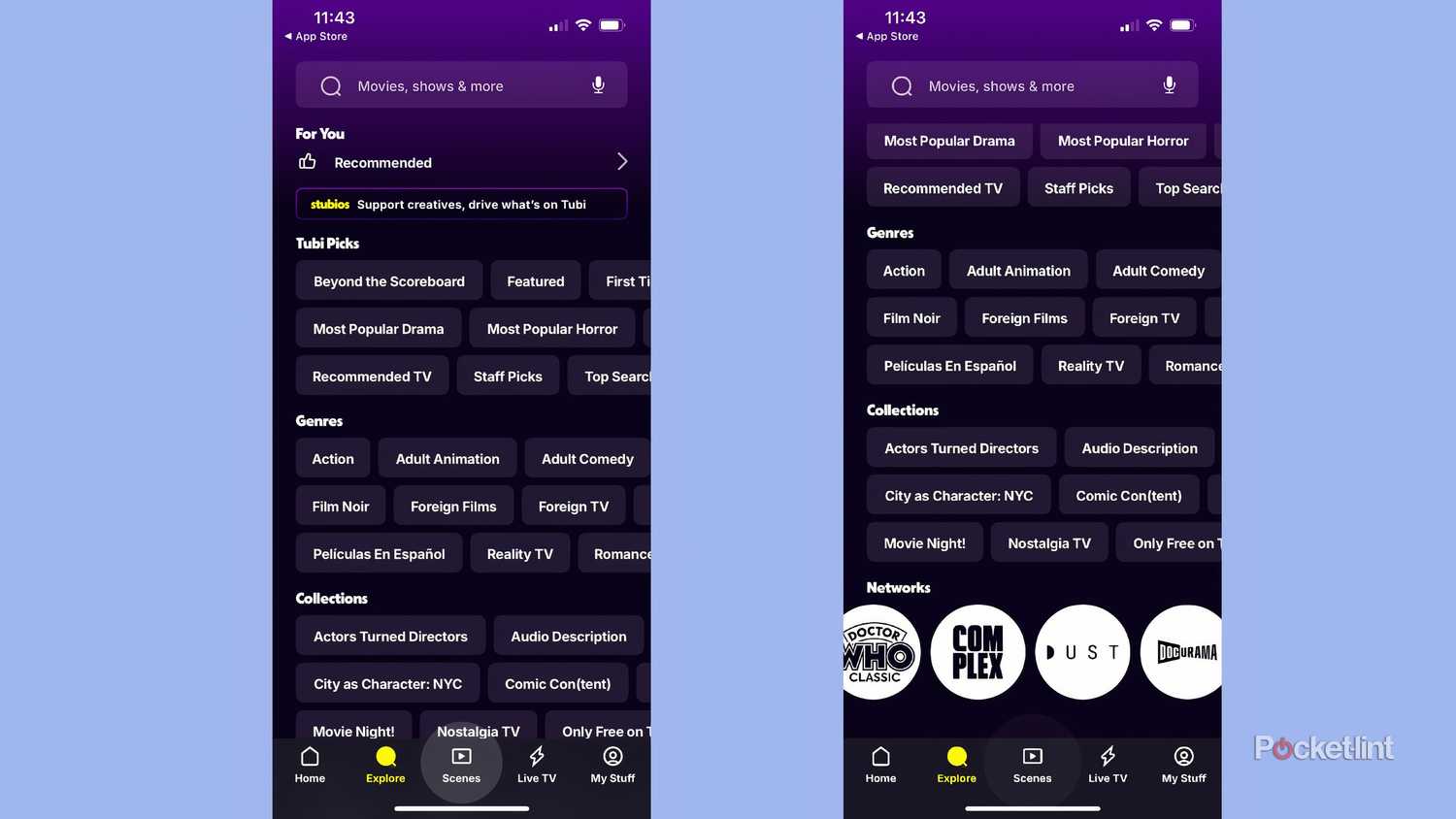 What is the Tubi explore tab?