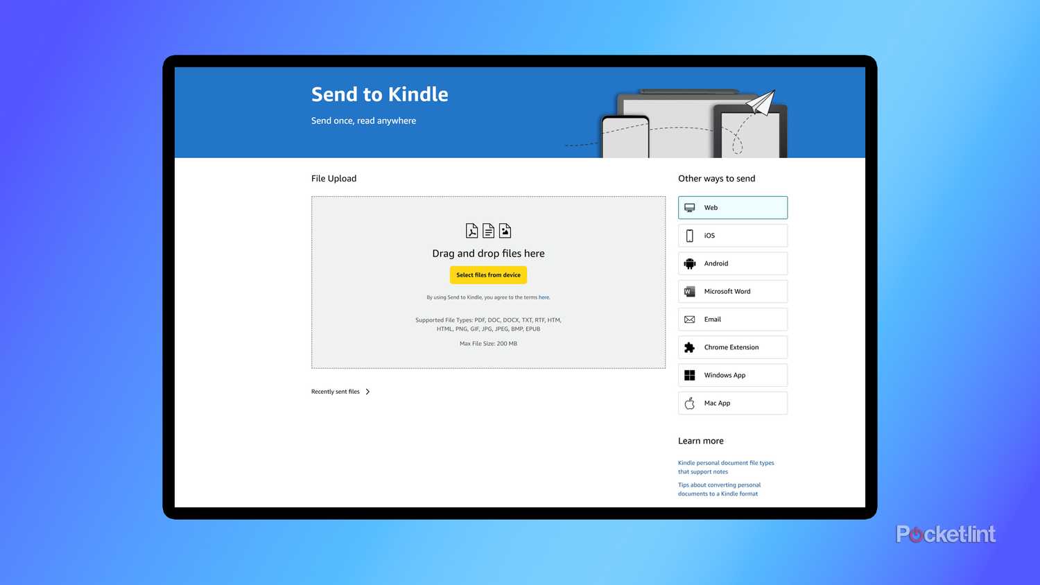 I use this trick to send any article to my Kindle in seconds