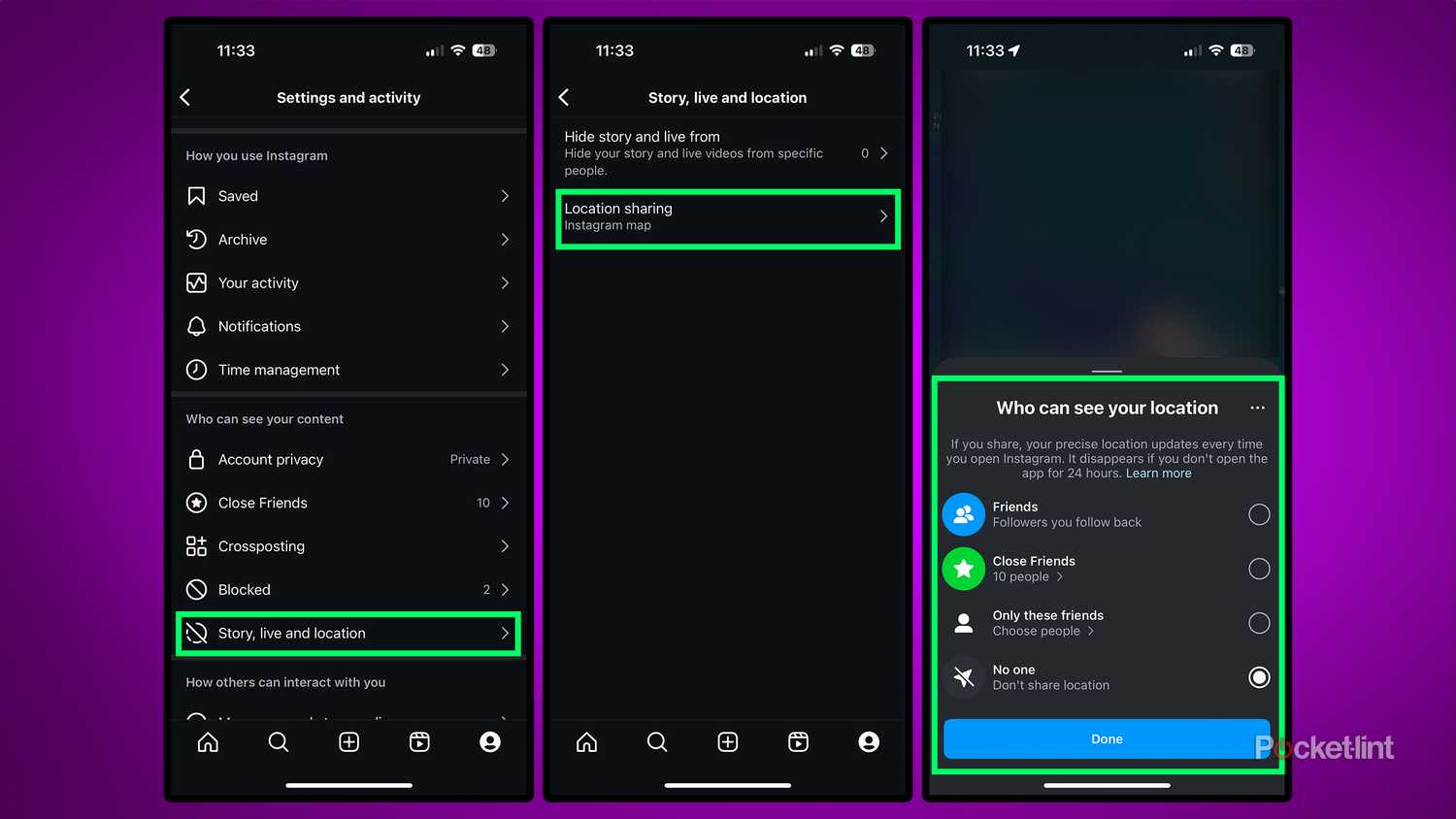 Stop Instagram Map from automatically sharing your live location